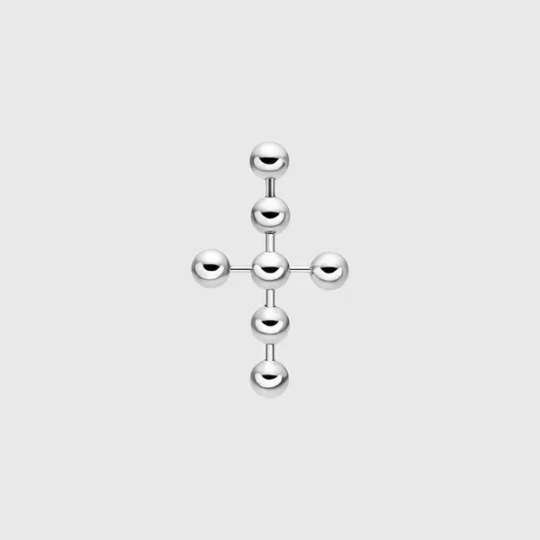 DIESEL® Stainless Steel Drop Earring With Cross Motif - Silver