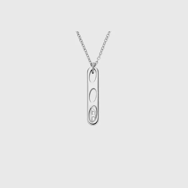 DIESEL® Stainless Steel Logo Pendant Necklace - Silver