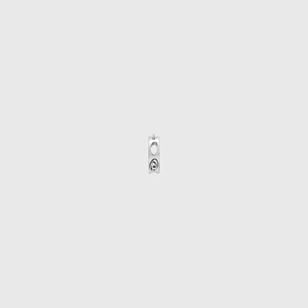DIESEL® Stainless Steel Hoop Earring With Oval-d Logo - Silver