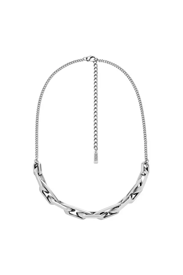 DIESEL® Stainless Steel Chain Necklace With D Logo - Silver