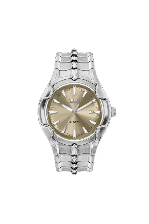 DIESEL® Stainless Steel Watch With Gold-tone Dial - Silver