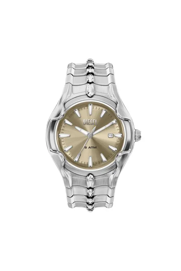 DIESEL® Stainless Steel Watch With Gold-tone Dial - Silver