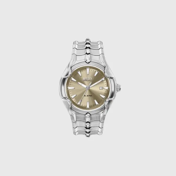 DIESEL® Stainless Steel Watch With Gold-tone Dial - Silver
