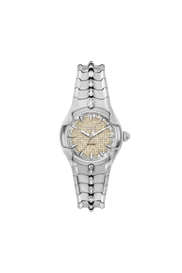 DIESEL® Vert Stainless Steel Watch With Pave Dial - Silver
