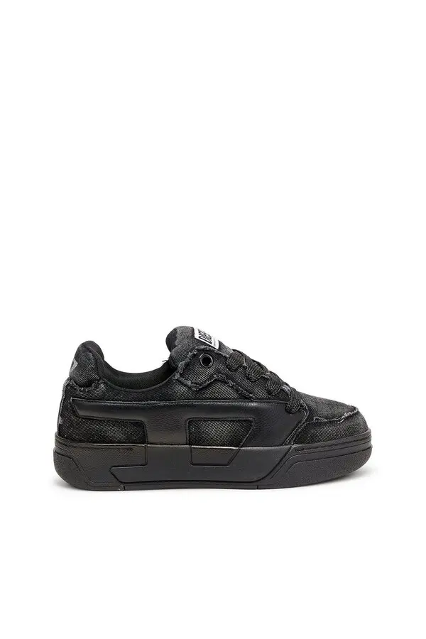 DIESEL® S-ollie Washed Denim And Leather Sneakers