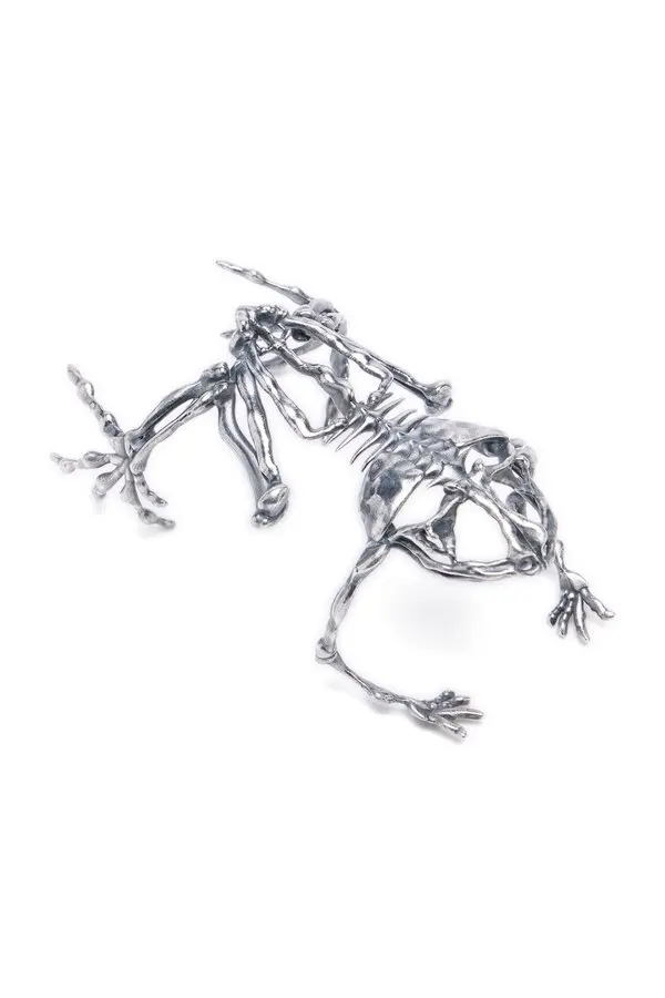 DIESEL® Sculptural Frog Skeleton Metal Bracelet - Silver