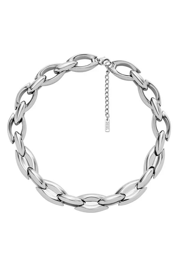 DIESEL® Stainless Steel Link Chain Necklace - Silver