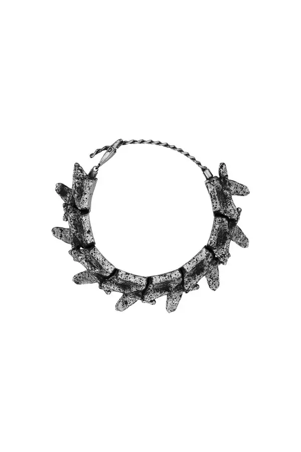 DIESEL® Silver-tone Bone-inspired Link Bracelet - Grey