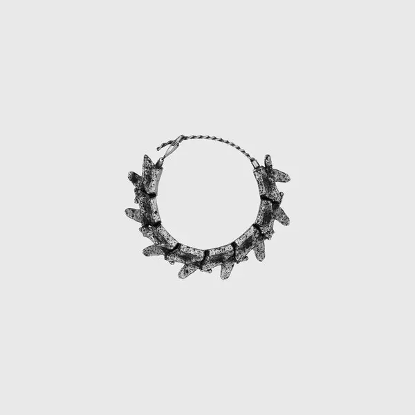 DIESEL® Silver-tone Bone-inspired Link Bracelet - Grey