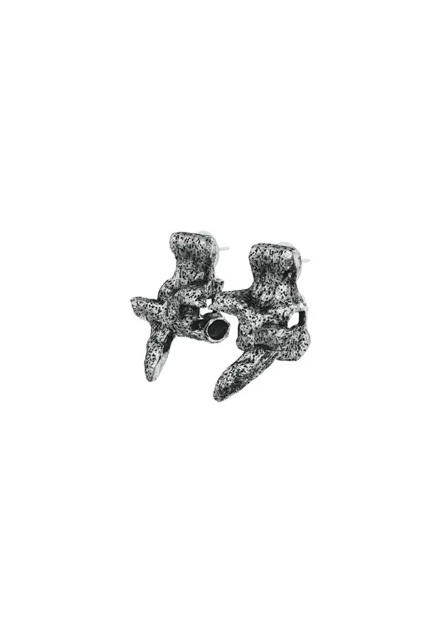 DIESEL® Silver-tone Stud Earrings - Grey