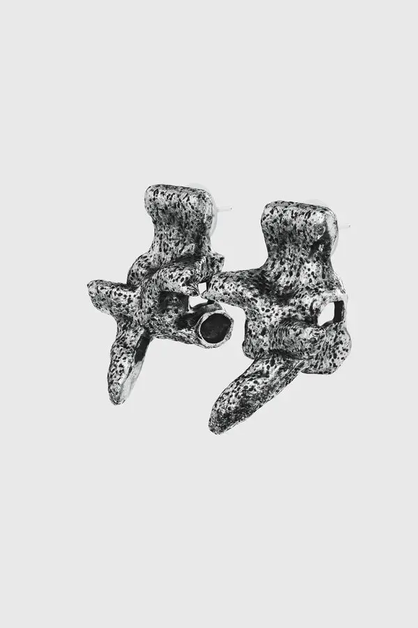 DIESEL® Silver-tone Stud Earrings - Grey
