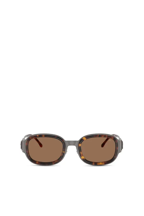 DIESEL® Square Frame Sunglasses With Bilayer Construction - Brown