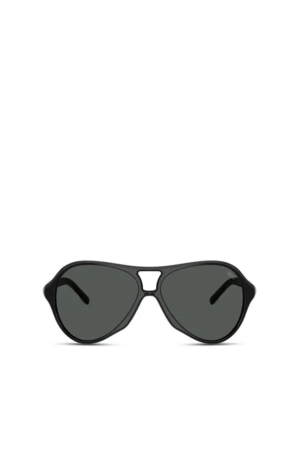 DIESEL® Aviator Sunglasses With Acetate Construction - Black