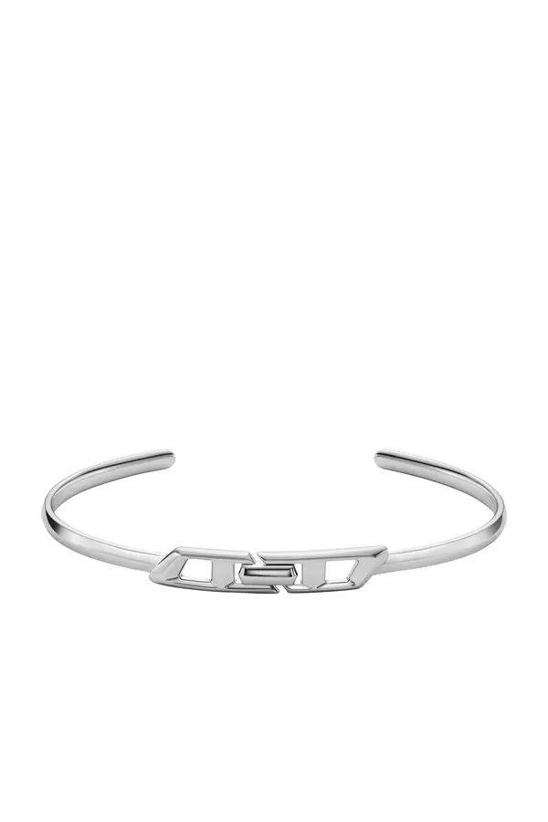 DIESEL® Sterling D Logo Cuff Bracelet - Silver