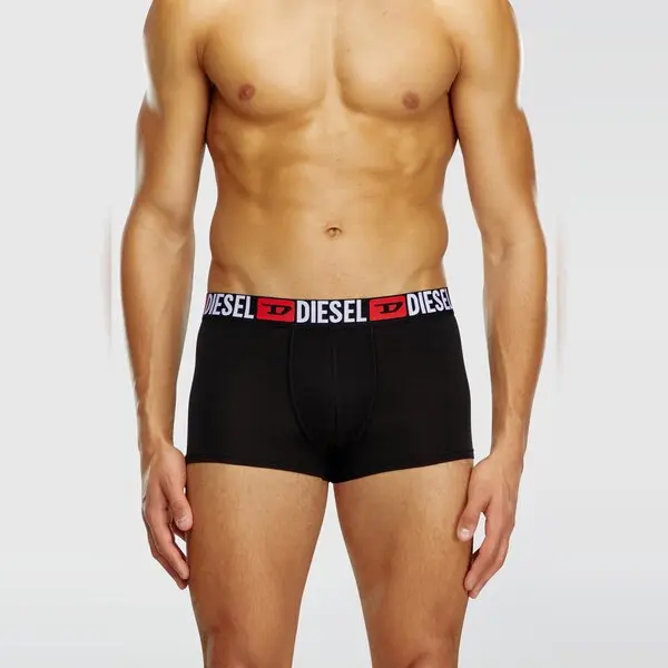 DIESEL® Three-pack Of All-over Logo Waist Boxers - Black