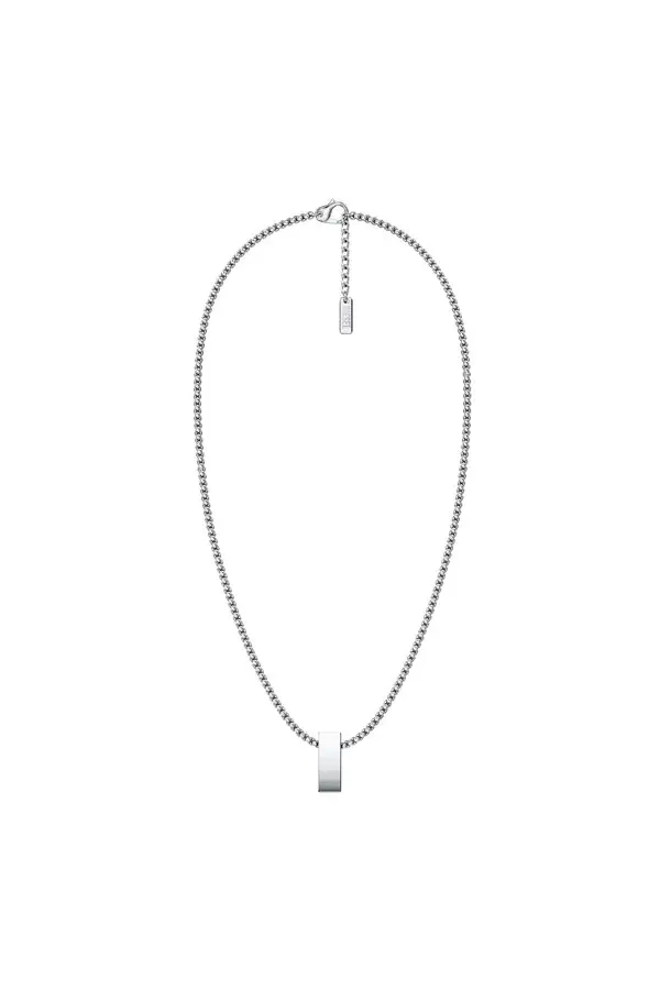 DIESEL® Stainless Steel Pendant Necklace With Matte Finish - Silver