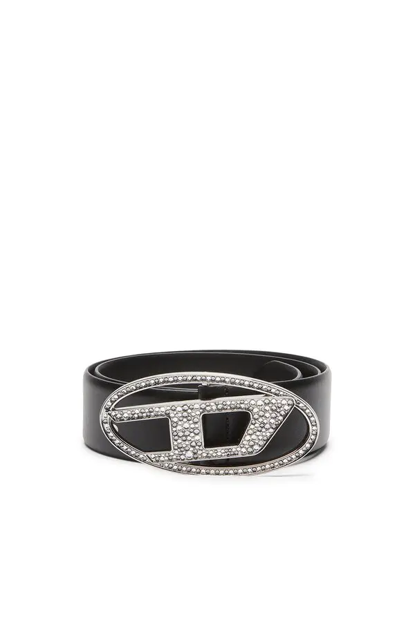 DIESEL® Embellished Leather Belt - Black