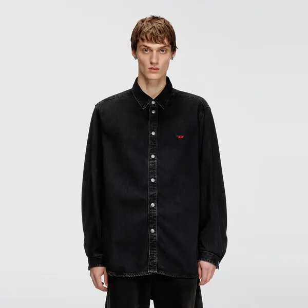 DIESEL® Shirt In Tencel Denim - Black