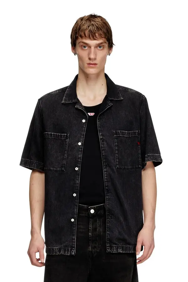 DIESEL® Bowling Shirt In Denim - Black