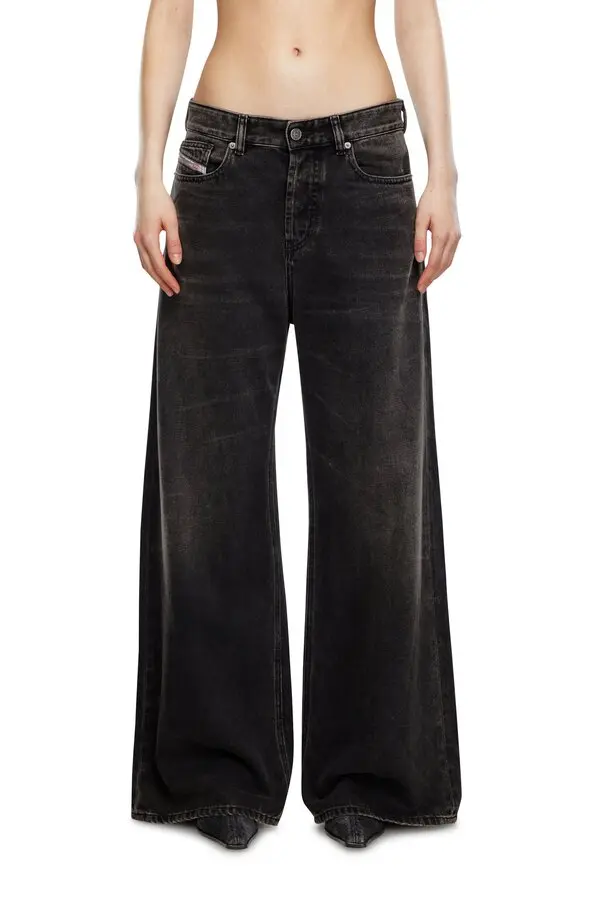 DIESEL® D-sire Relaxed Low Waist Wide Leg Jeans - Black
