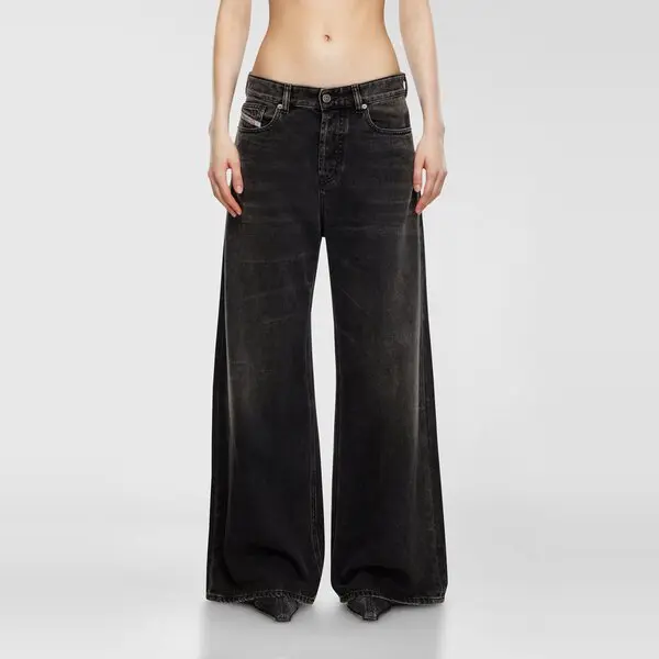 DIESEL® D-sire Relaxed Low Waist Wide Leg Jeans - Black
