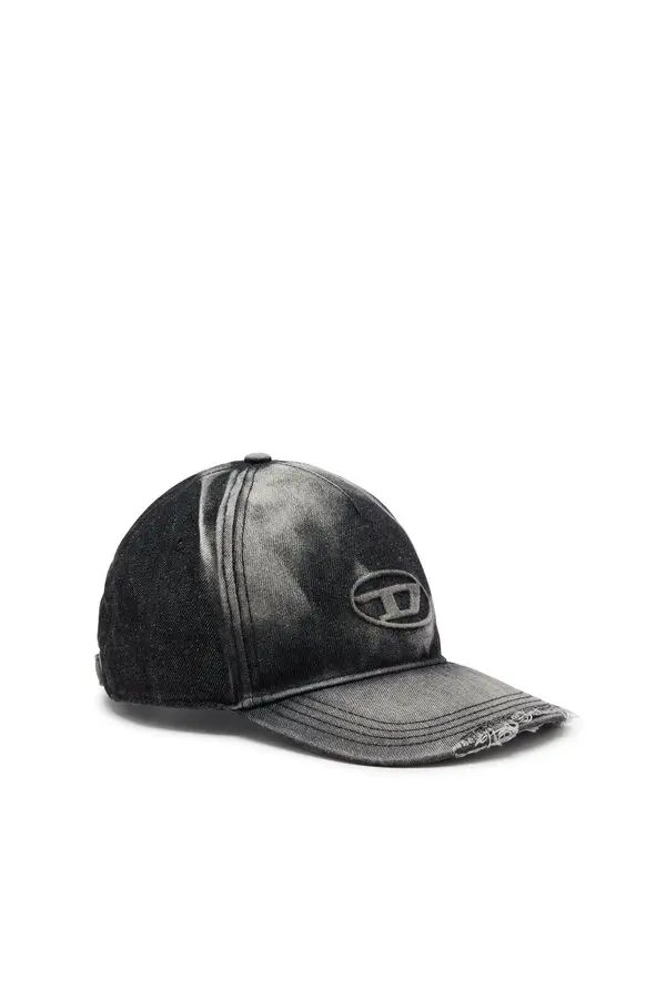 DIESEL® Destroyed Denim Baseball Cap - Black