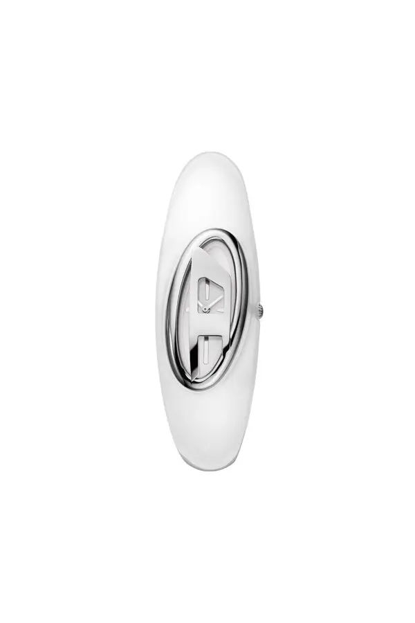 DIESEL® Wonder-d Two-hand Watch With Oval Case And Resin Cuff - White