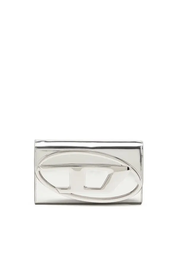 DIESEL® Wallet Bag In Mirrored Leather - Silver