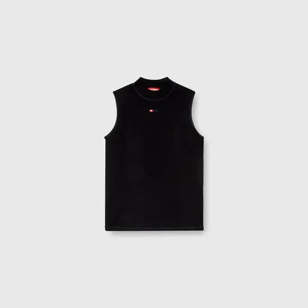 DIESEL® Ribbed Mock Neck Tank Top - Black