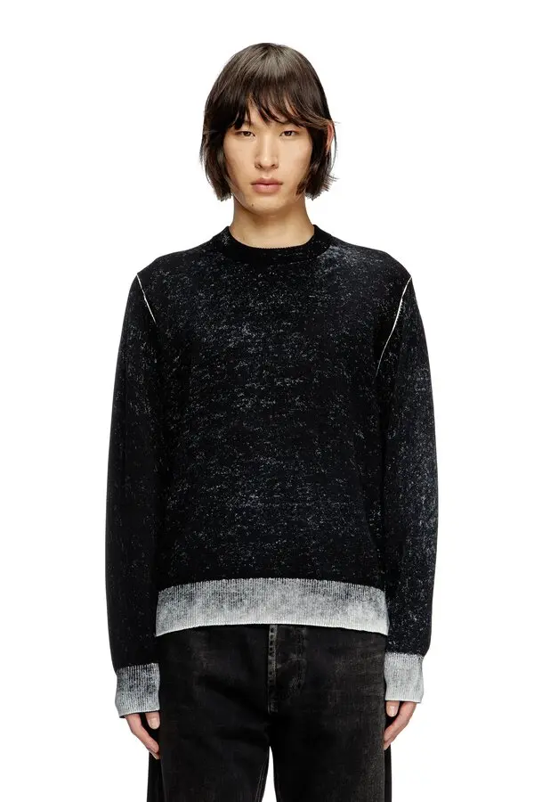 DIESEL® Reverse-print Cotton Crewneck Pullover