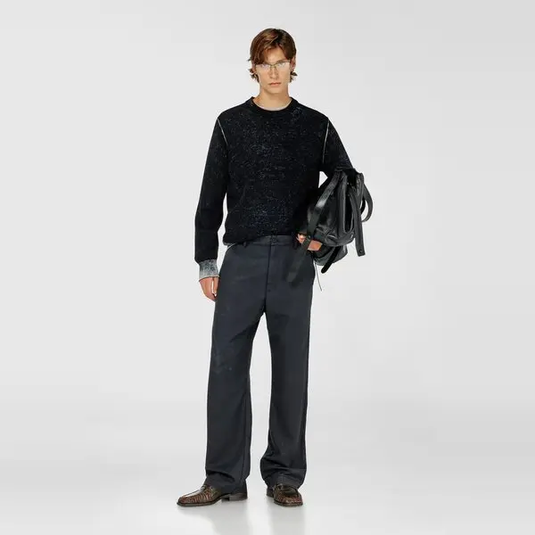 DIESEL® Reverse-print Cotton Crewneck Pullover