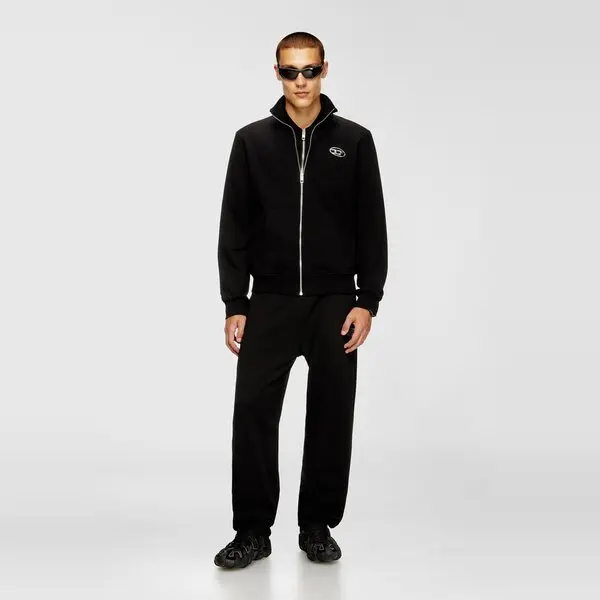DIESEL® Zip-up Sweatshirt With Metallic Logo Detail