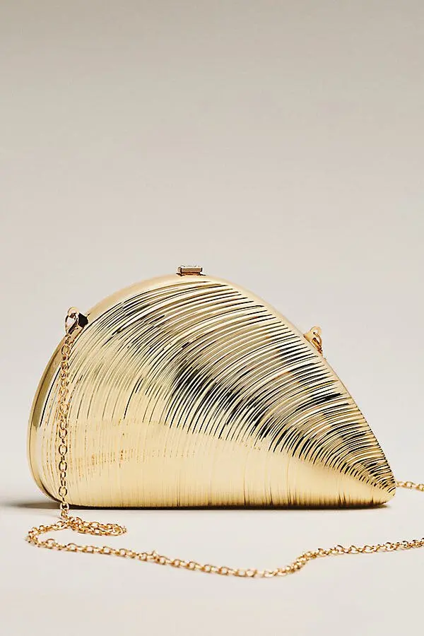 CELANDINE Metallic Seashell Clutch - Gold