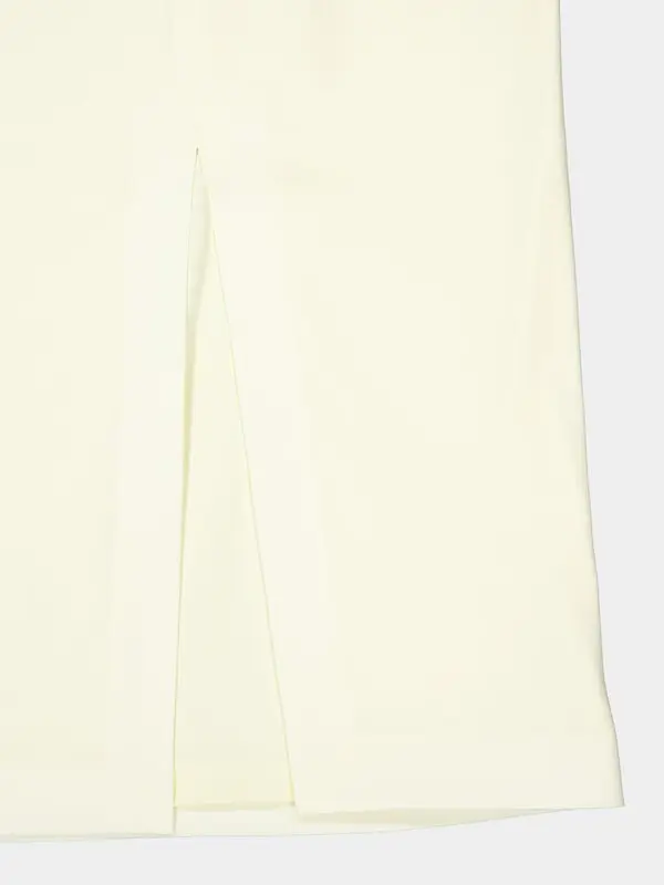 Roland Mouret Satin Crepe Midi Dress With Draped Neckline And Sash - Yellow