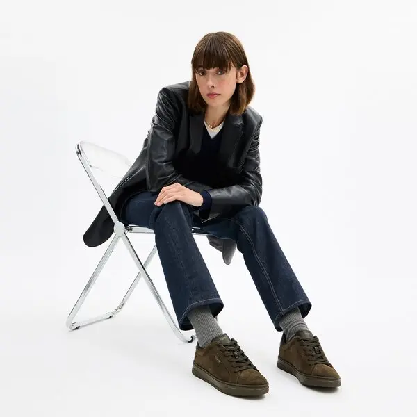 COACH OUTLET Coach High Line Suede And Leather Low Top Sneakers - Olive
