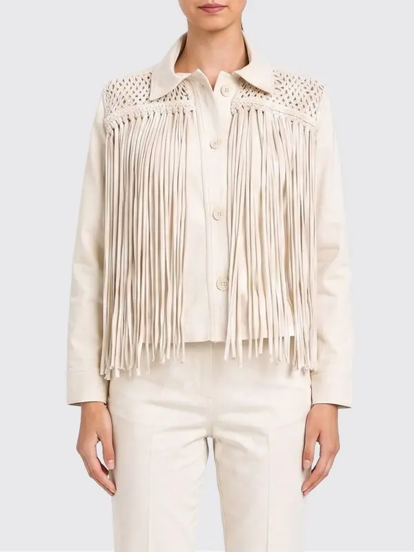 TWINSET U & B Jacket With Fringe And Crochet Detail