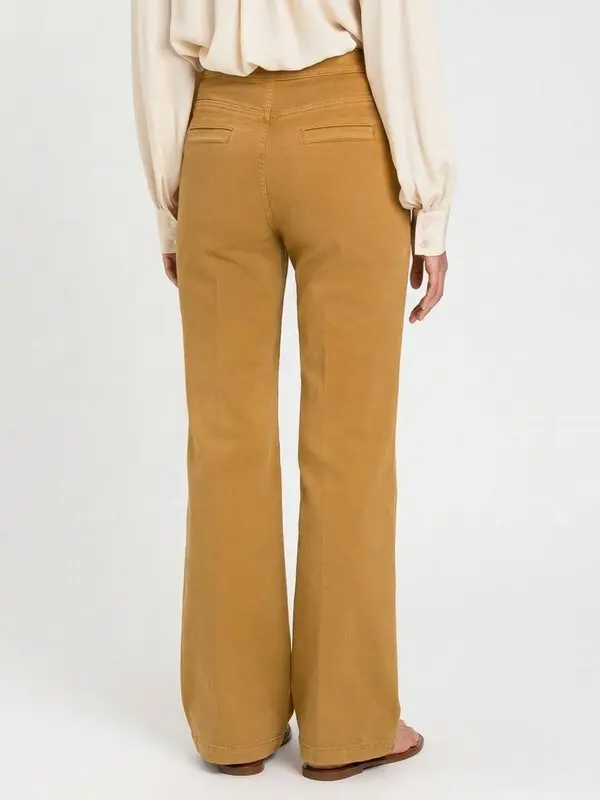 TWINSET Flared Stretch Cotton Trousers
