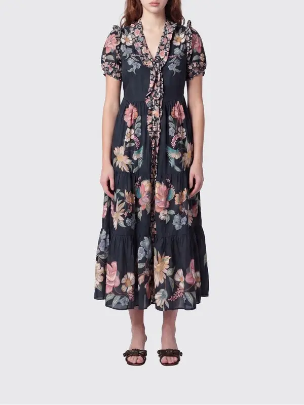 Farm Rio Floral Tiered Midi Dress