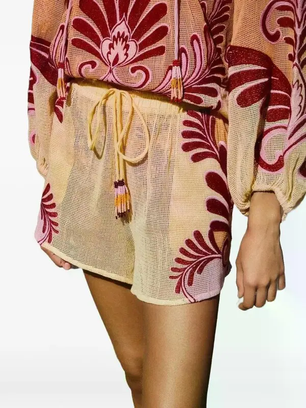 Farm Rio Paisley Embroidered Shorts