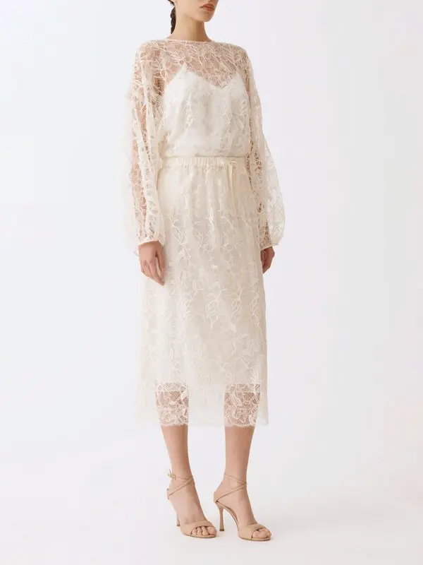 Fabiana Filippi Lace Midi Skirt