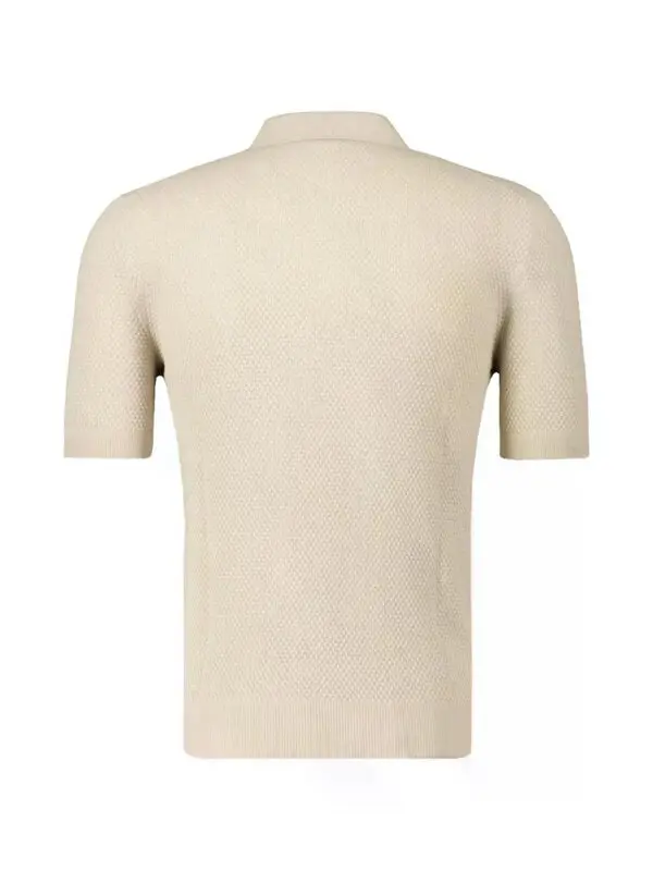 GRAN SASSO Waffle-knit Polo Shirt - Neutrals