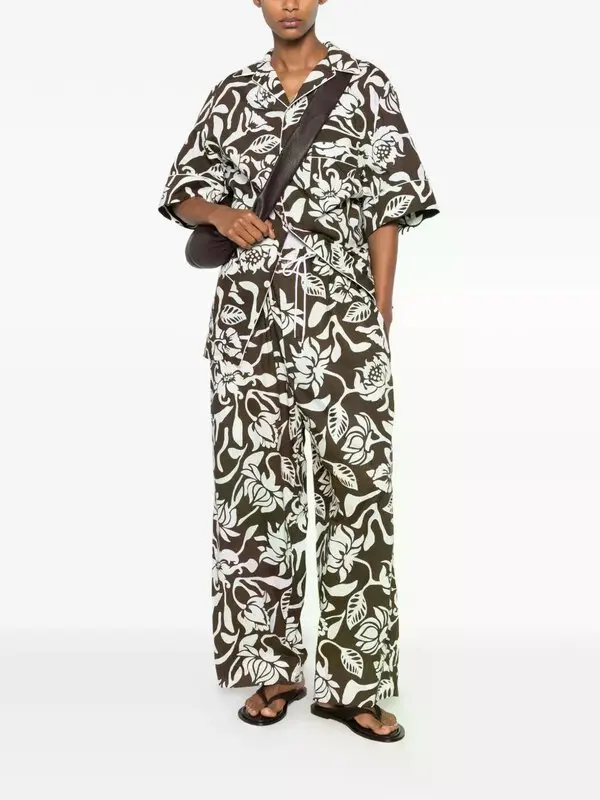 HED MAYNER Floral Print Drawstring Trousers