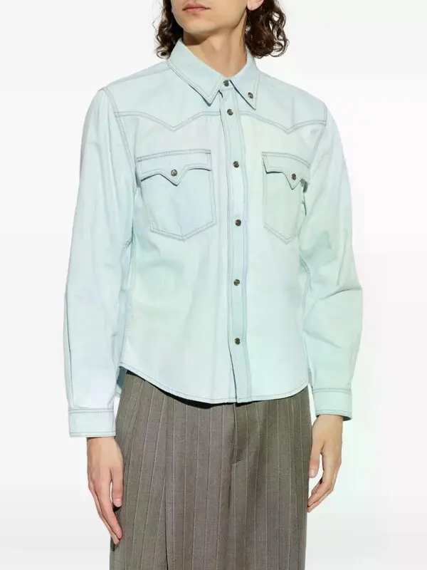 Versace Western-style Button-down Denim Shirt