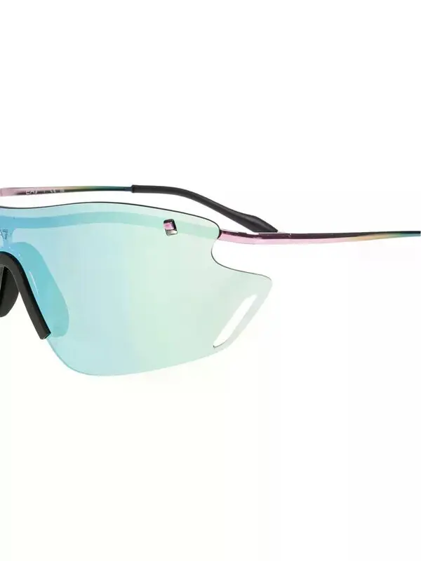 EA7 Shield-frame Mirrored Sunglasses - Blue