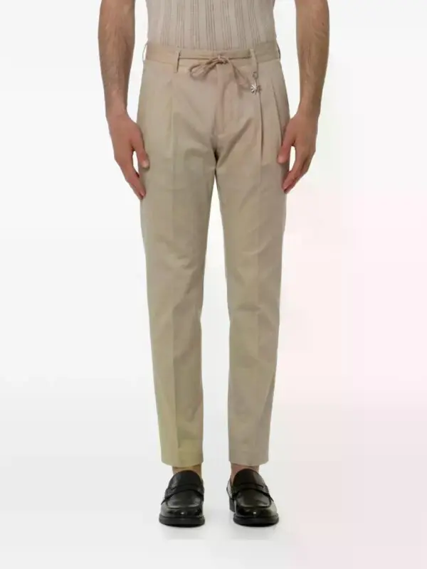 MANUEL RITZ Pleated Drawstring-waist Trousers - Neutrals
