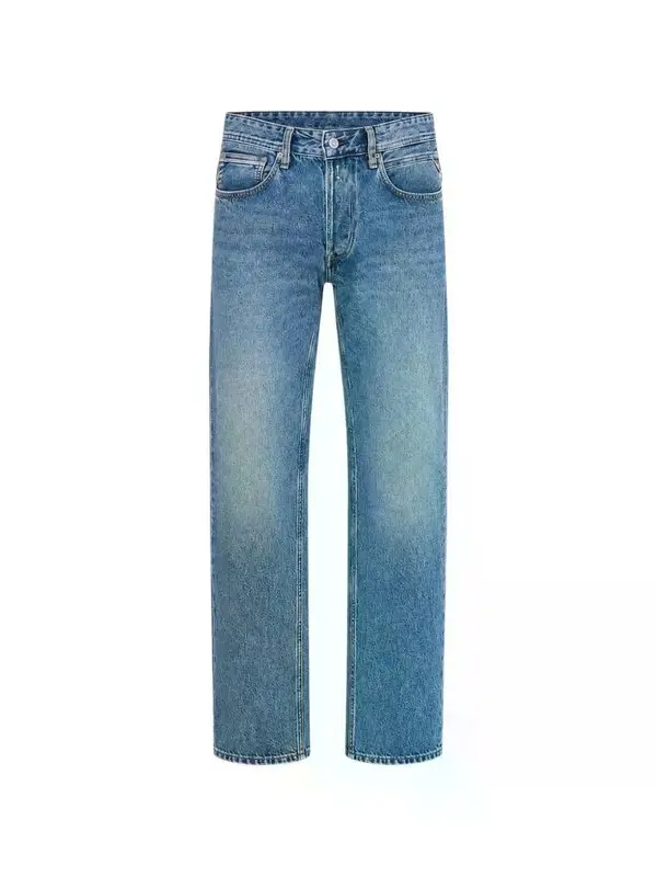 REPLAY Faded Effect Logo Patch Jeans
