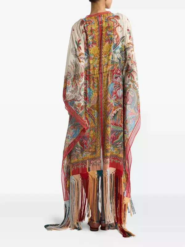 Etro Paisley-print Fringed Midi Dress