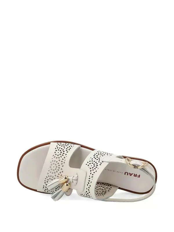 FRAU Tassel Detail Perforated Sandals - Neutrals