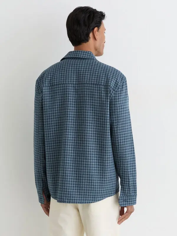 REISS Sever Cotton-linen Checked Overshirt