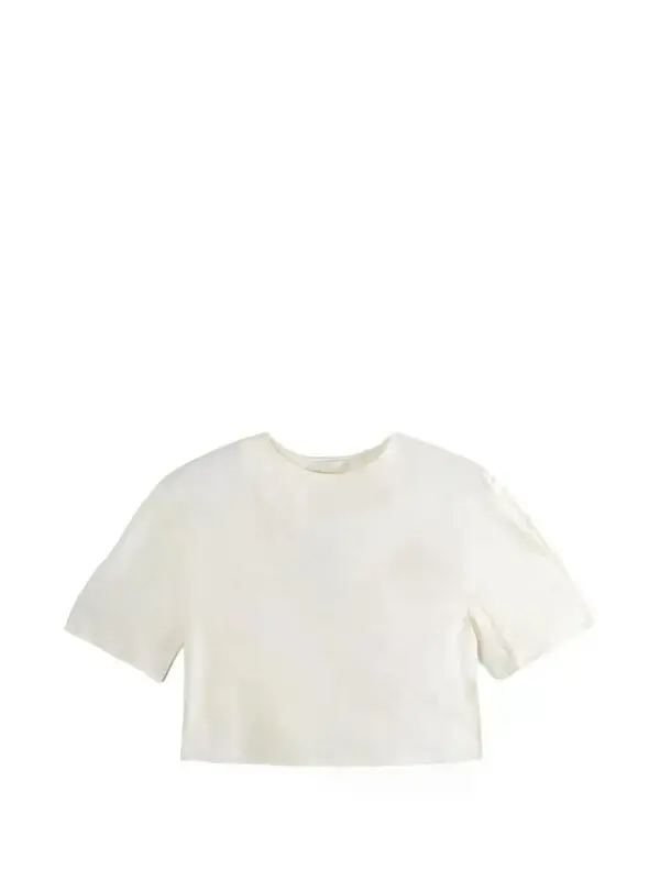 AMOMENTO Cropped Elasticated-hem Top